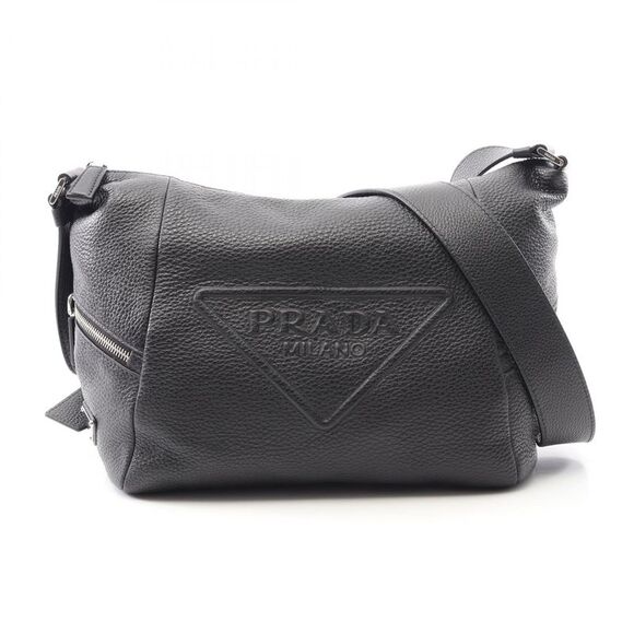 Prada | Bags | Prada Triangle Logo Leather Shoulder Bag | Poshmark